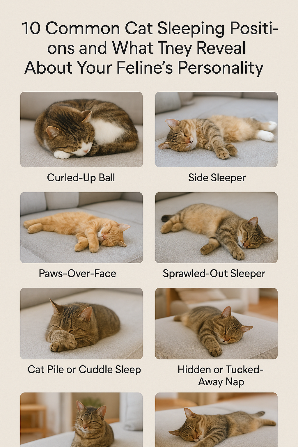 10 Common Cat Sleeping Positions and What They Reveal About Your Felin