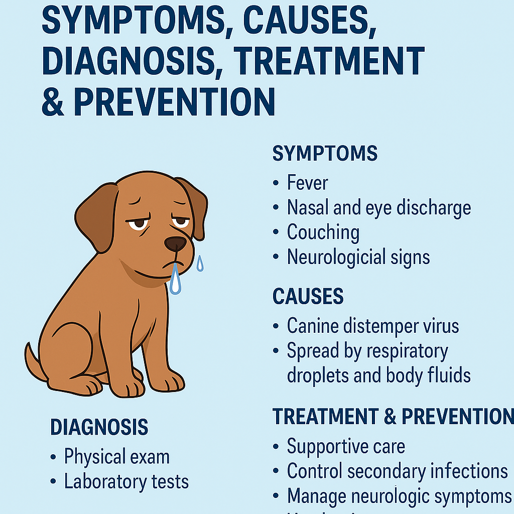 Canine Distemper Explained: Symptoms, Causes, Diagnosis, Treatment & P