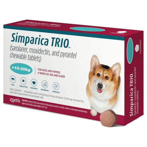Simparica Trio For Dogs 22 1 44 Lbs